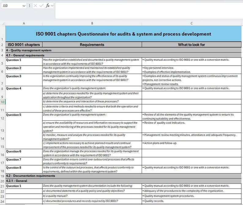 ISO 9001 Audit Questions & Process Improvement Guide | 130+ Audit ...