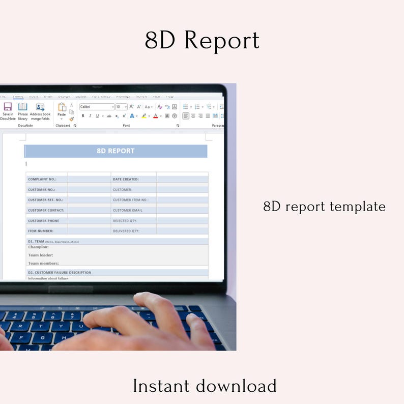 8D Report Template With Ishikawa Diagram (digital Download) - Etsy