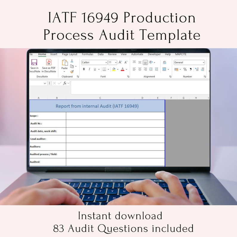 IATF 16949 Audit Template: Production Process, 83 Questions (excel ...