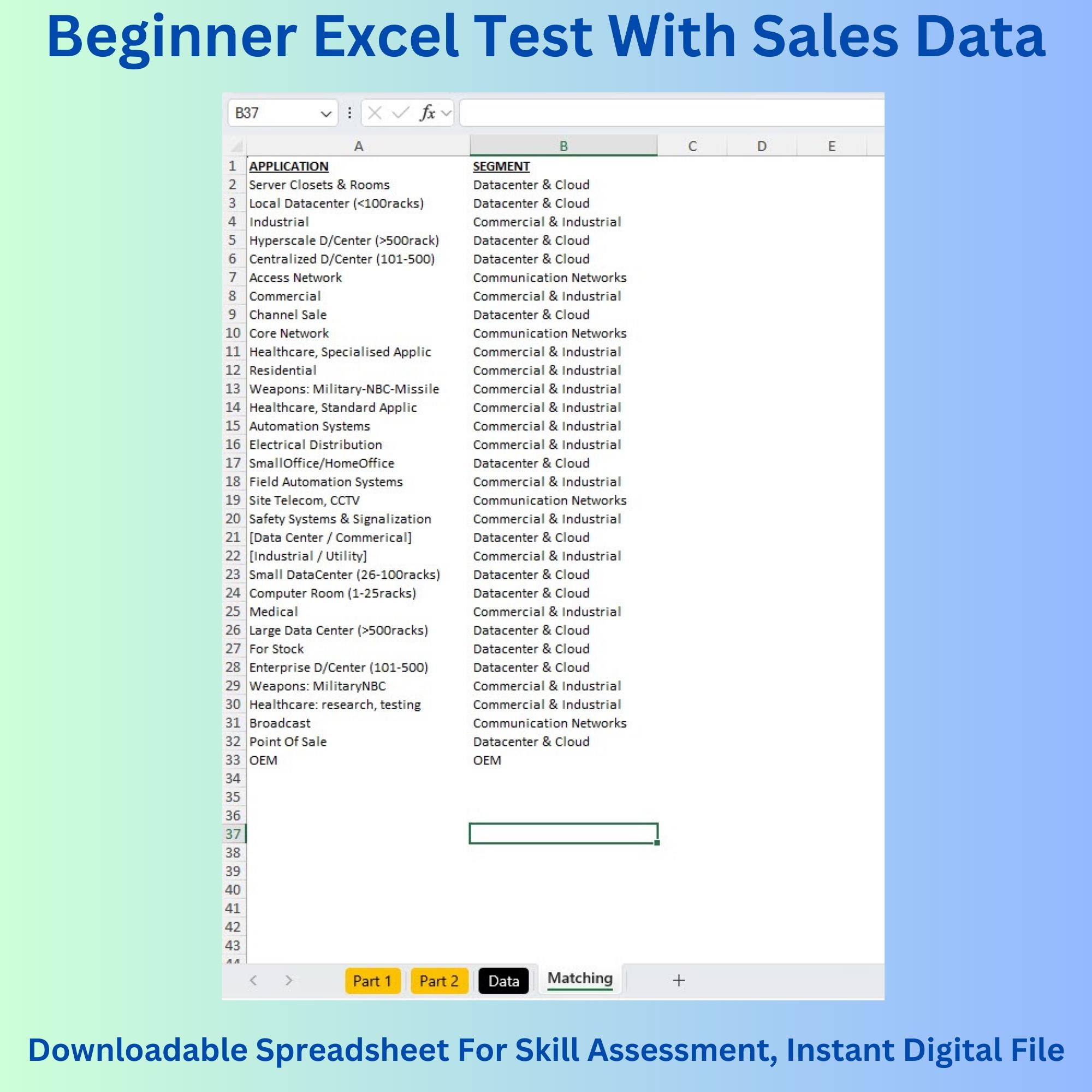 Beginner Excel Test With Sales Data, Pivot Table & Data Matching ...