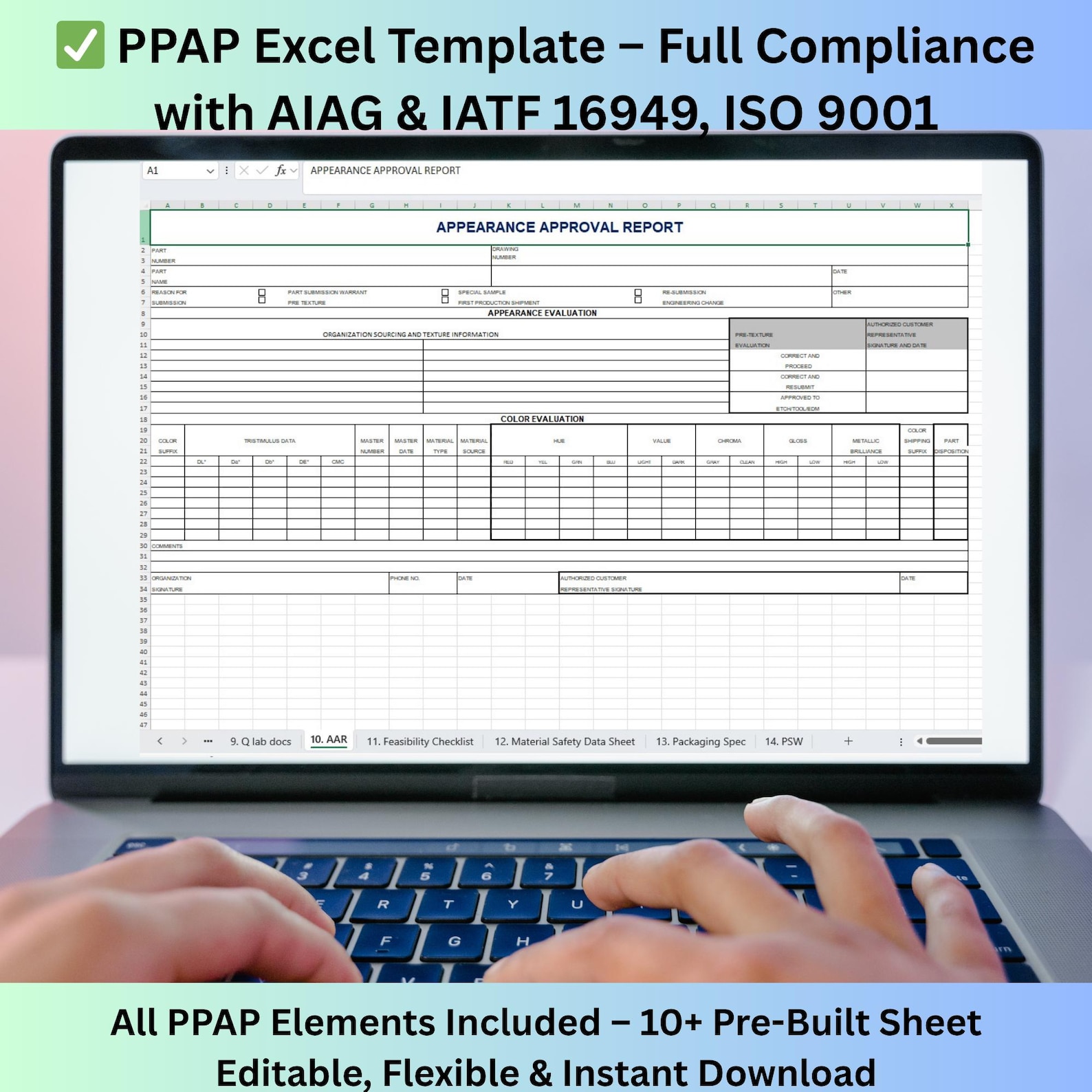 PPAP Submission Excel Template: IATF 16949 Automotive Quality Toolkit ...