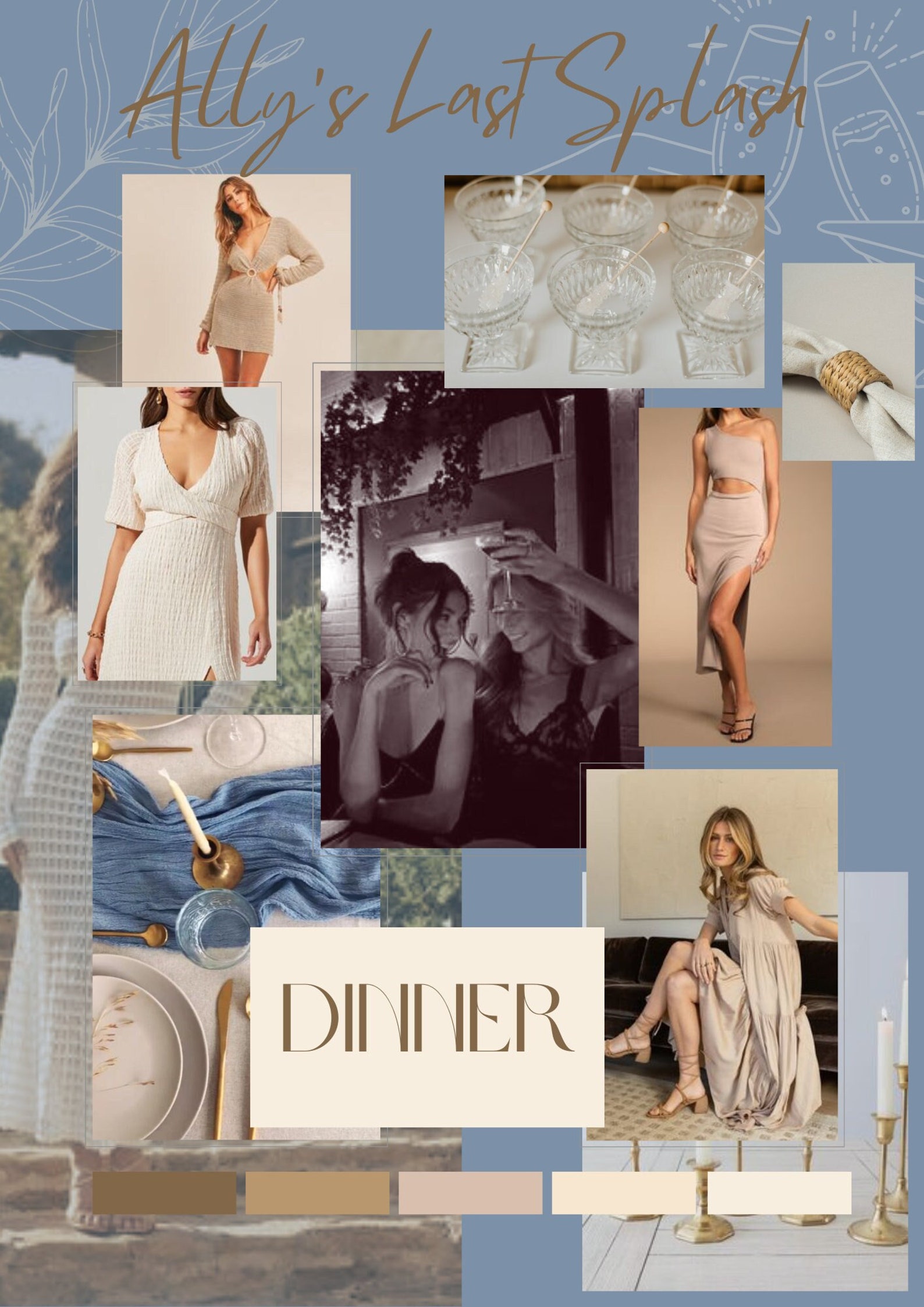 Mood Board, Bachelorette Party, Bachelorette Template, Party Template ...