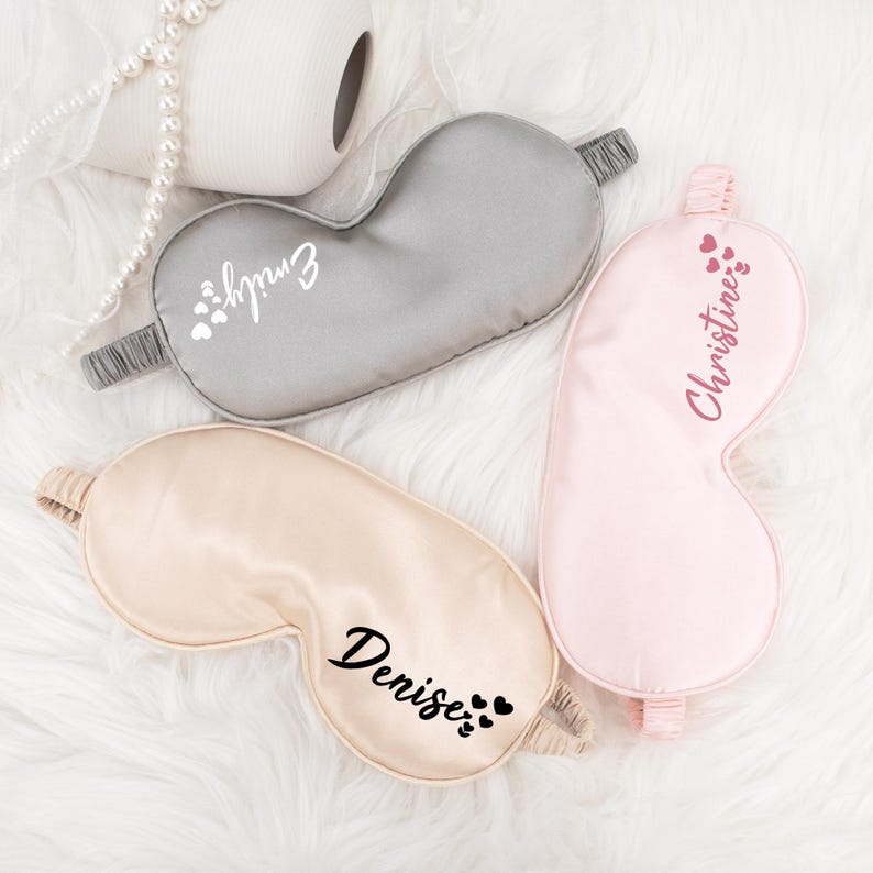 Custom Sleeping Masks,name Eye Masks,satin Eye Masks,bridesmaid Gifts ...