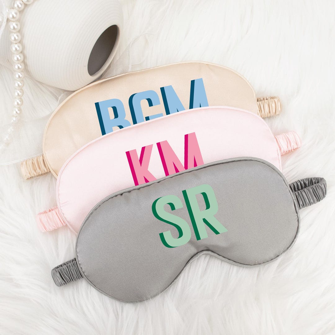 Custom Monogram Eye Masks, Bridesmaid Proposal Gifts, Custom Sleep ...