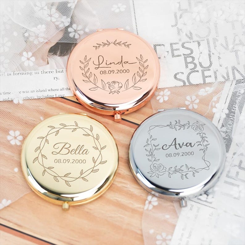 Personalized Compact Mirror, Custom Name Gift, Bridal Shower Gifts ...