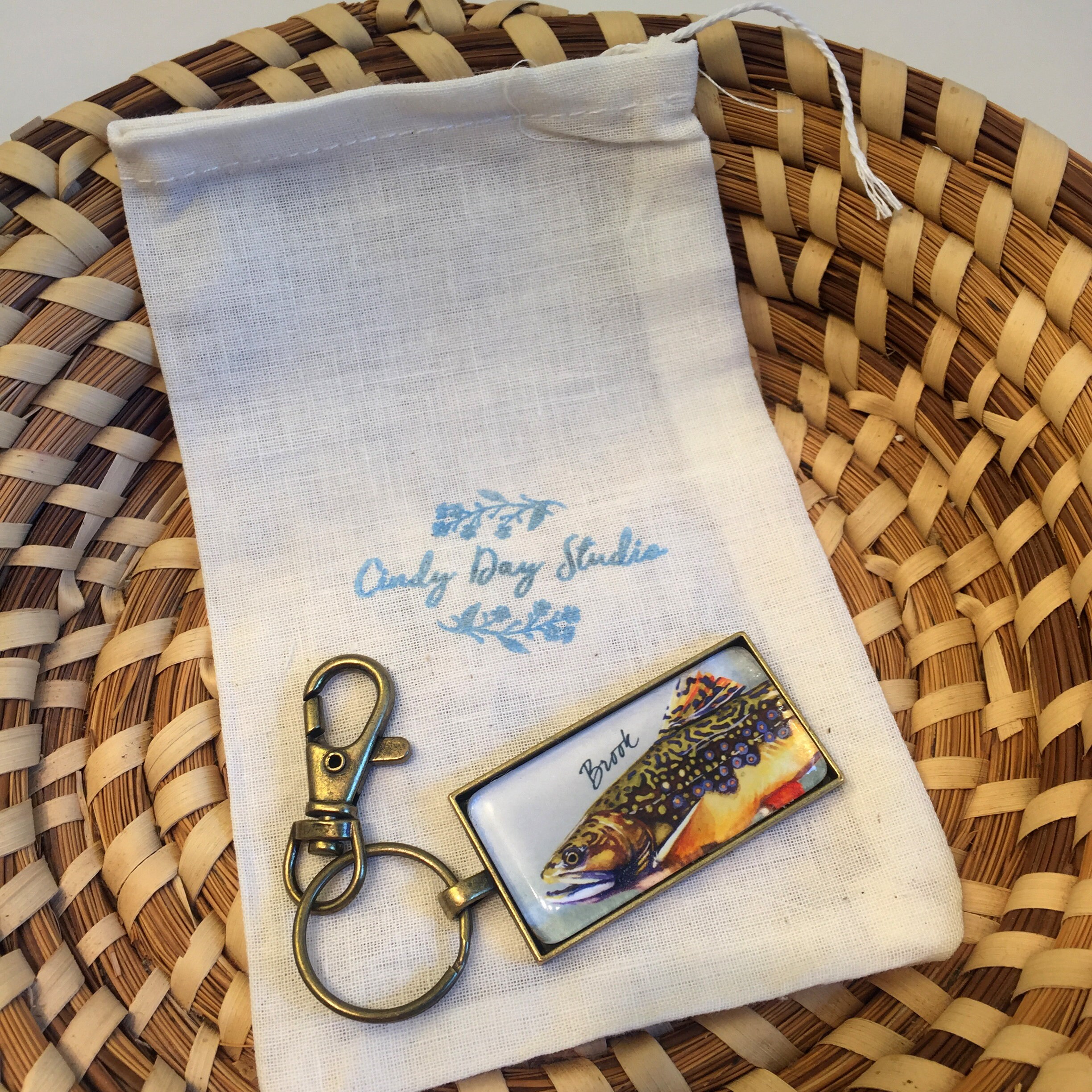 Handmade, Fly Fishing, Keychain, Brook Trout, Appalachian Brook ...