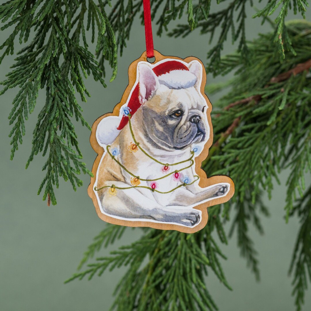 French Bulldog, Christmas Ornament, Wood Tree Ornament, Handmade ...