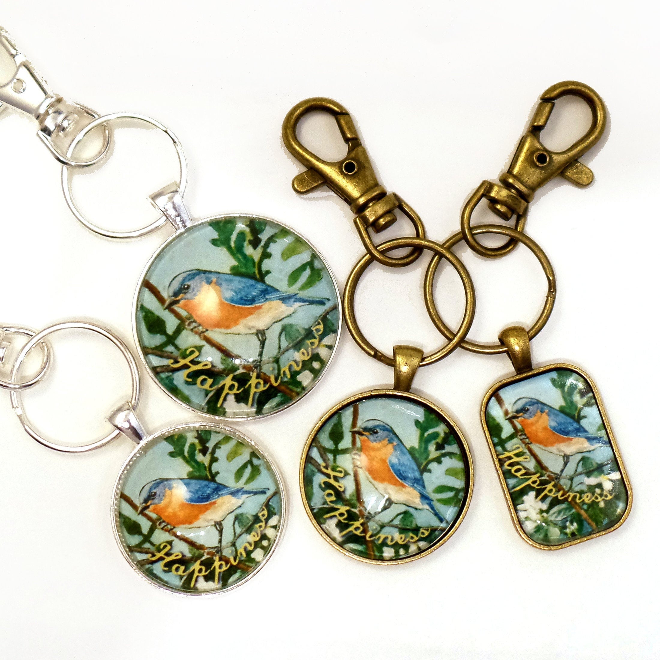 Bluebird of happiness Keychain Handmade Bluebird | Etsy