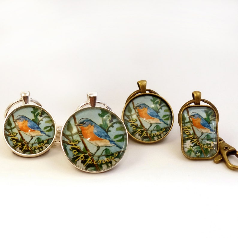 Bluebird of happiness Keychain Handmade Bluebird | Etsy