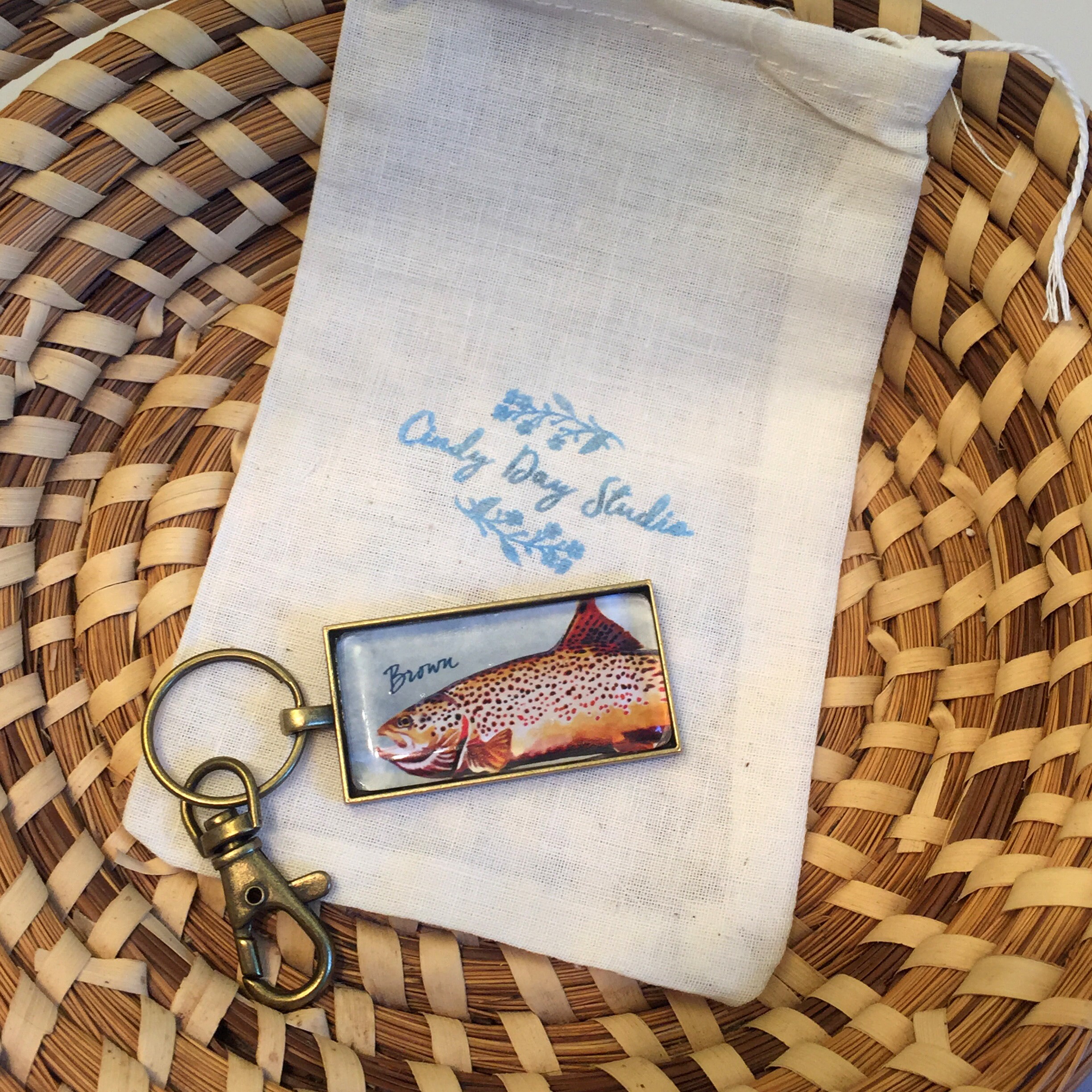 Brown Trout Keychain Fly Fishing Art Trout Art Fish Art | Etsy