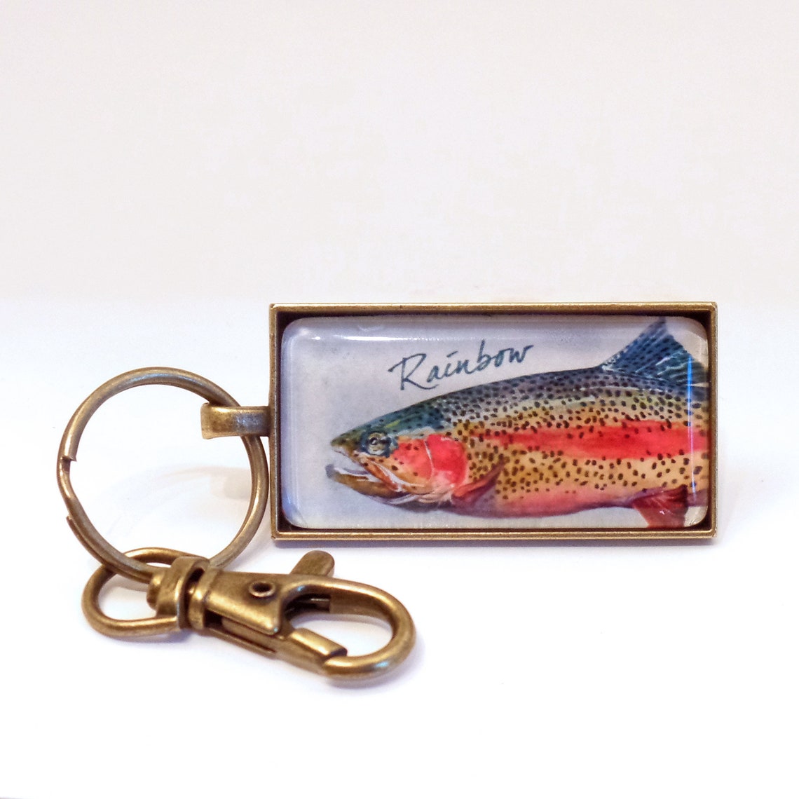 Rainbow Trout, Keychain, Watercolor Trout, Trout Art, Fishing Art, Fly ...