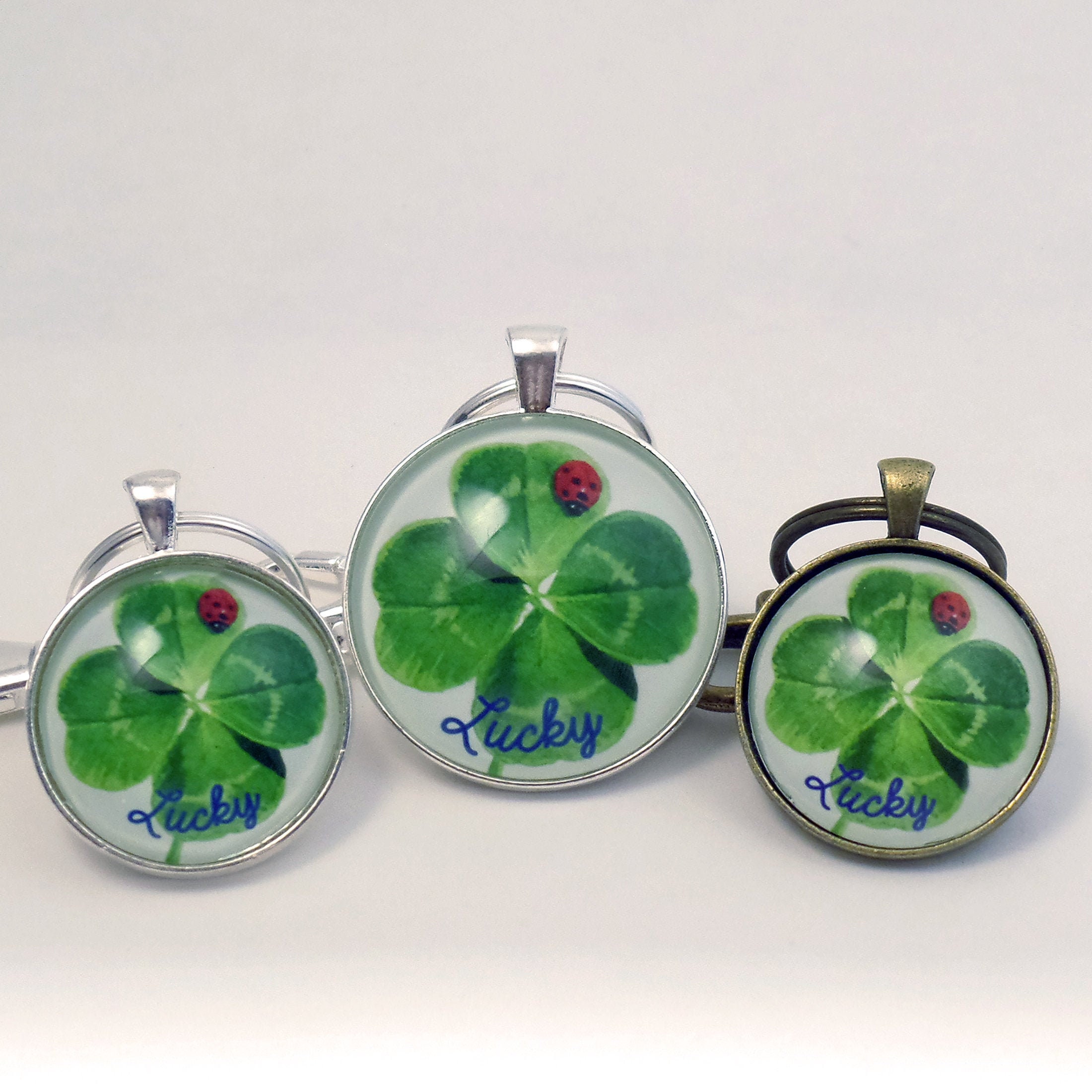 Four Leaf Clover And Ladybug Keychain Handmade Keychain | Etsy