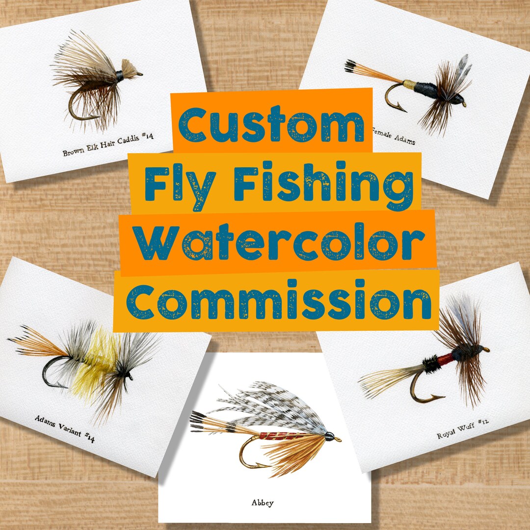 Custom,watercolor Painting,fishing Fly, 5x5 or 5x7, Original Watercolor ...
