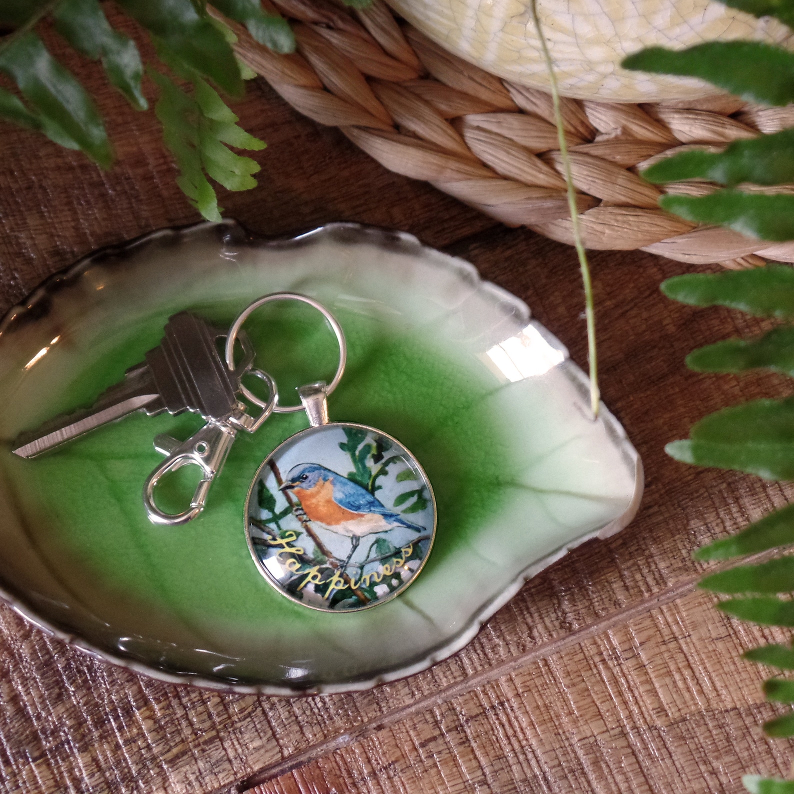 Bluebird of happiness Keychain Handmade Bluebird | Etsy