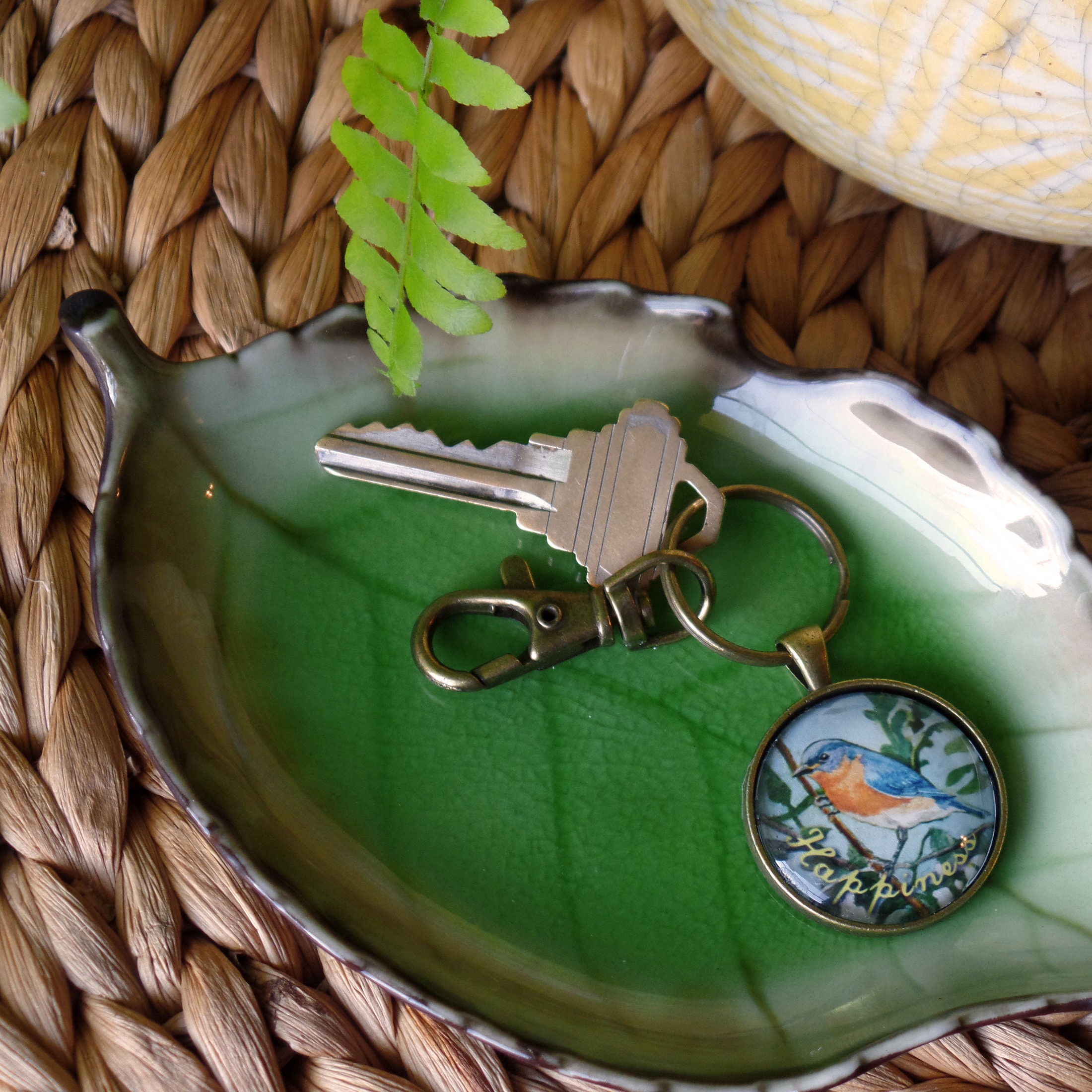 Bluebird of happiness Keychain Handmade Bluebird | Etsy