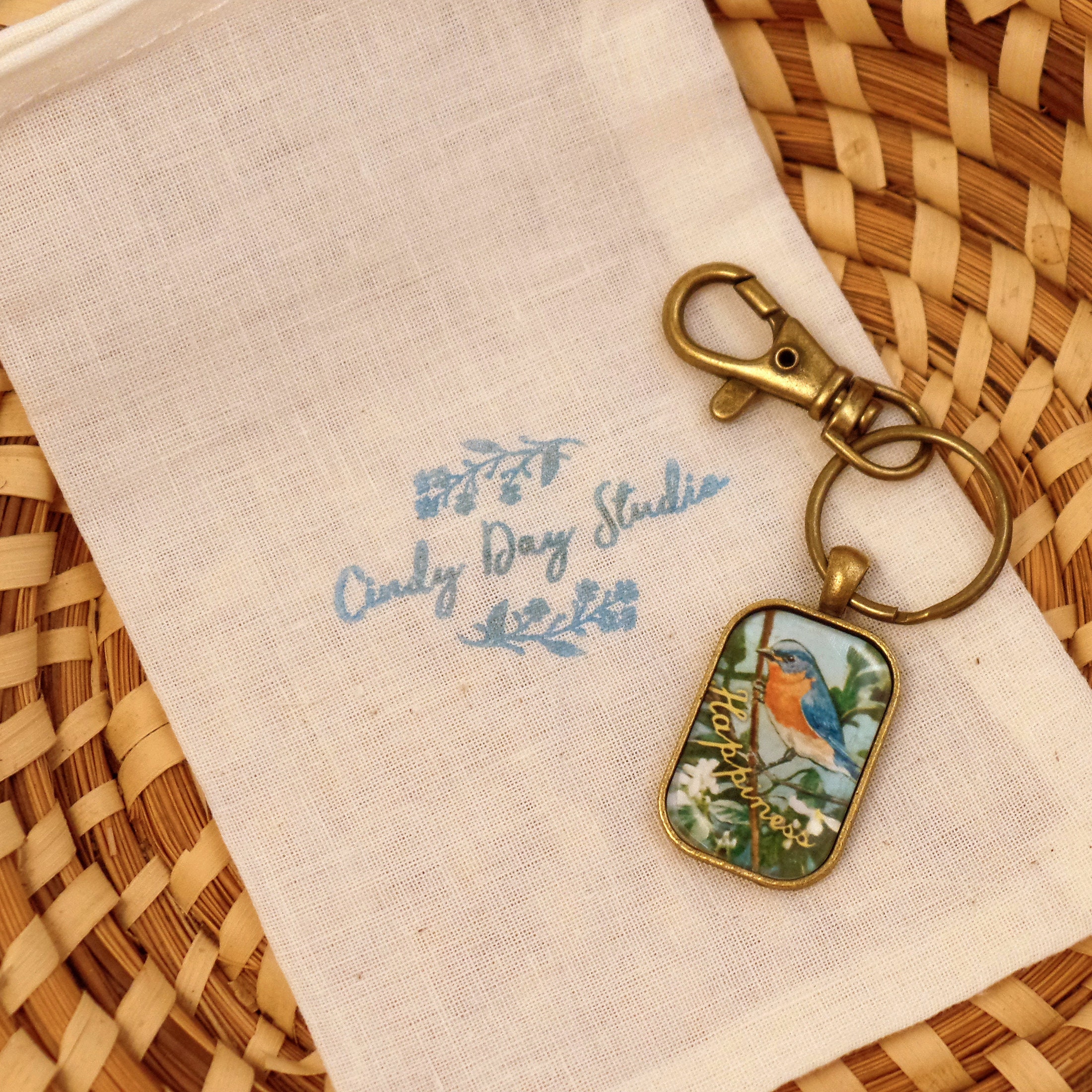 Bluebird of happiness Keychain Handmade Bluebird | Etsy