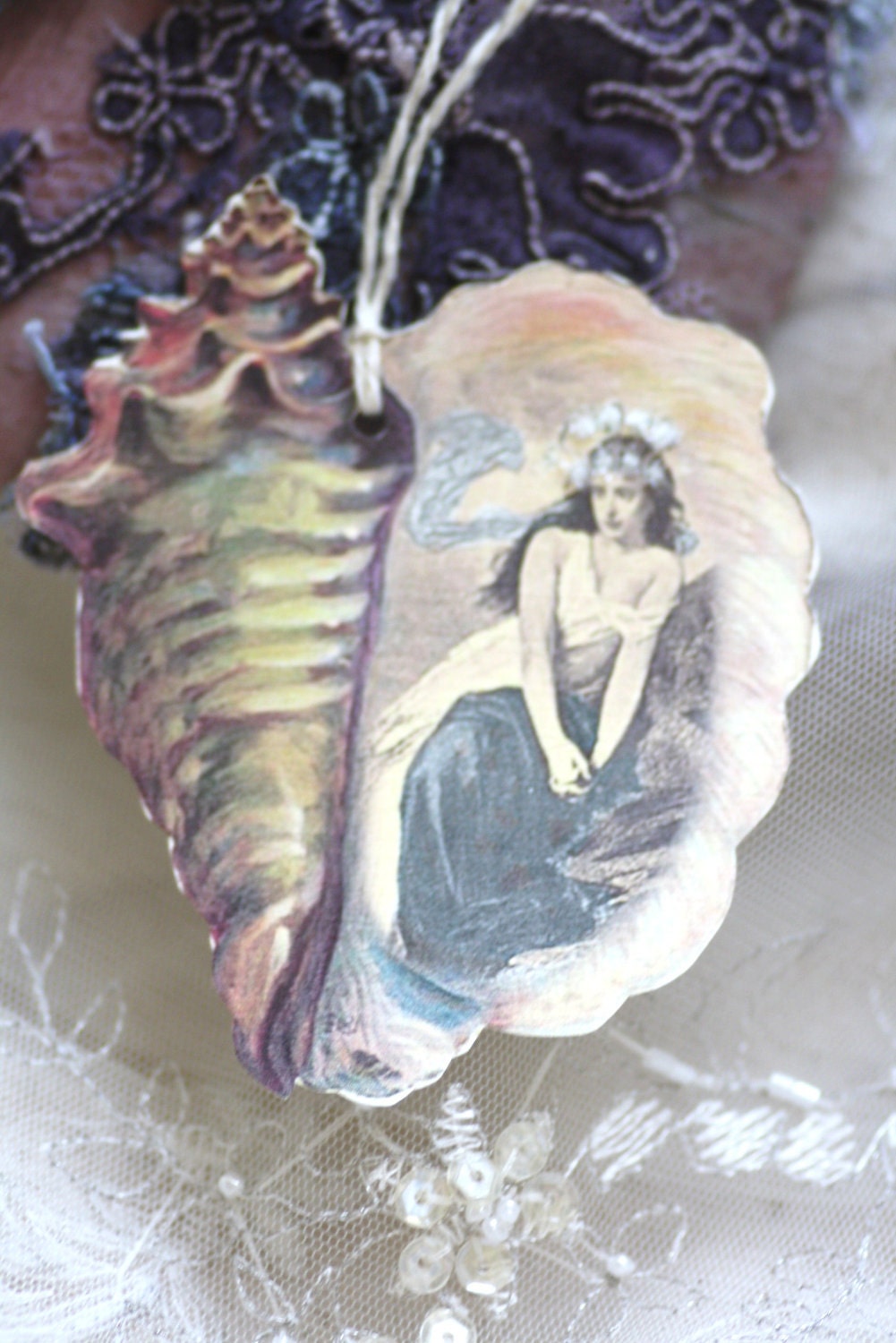 The Mermaid Within Beautiful Seashell Art Tags - Etsy
