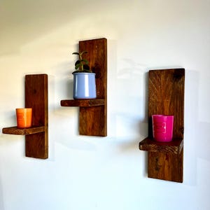 Small Rustic Wooden Wall Shelf Handmade – Farmhouse Display Shelf - Etsy