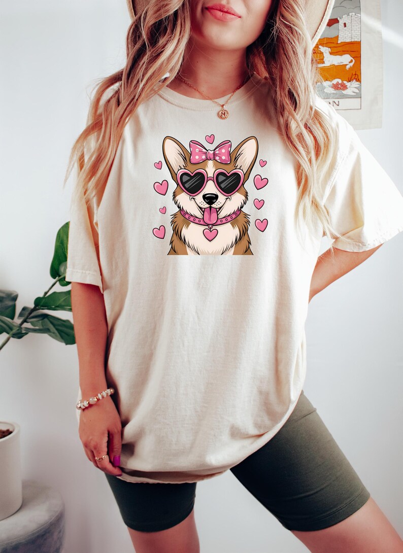 Corgi Dog With Hearts Sweatshirt, Valentine's Day Corgi Dog T-shirt ...