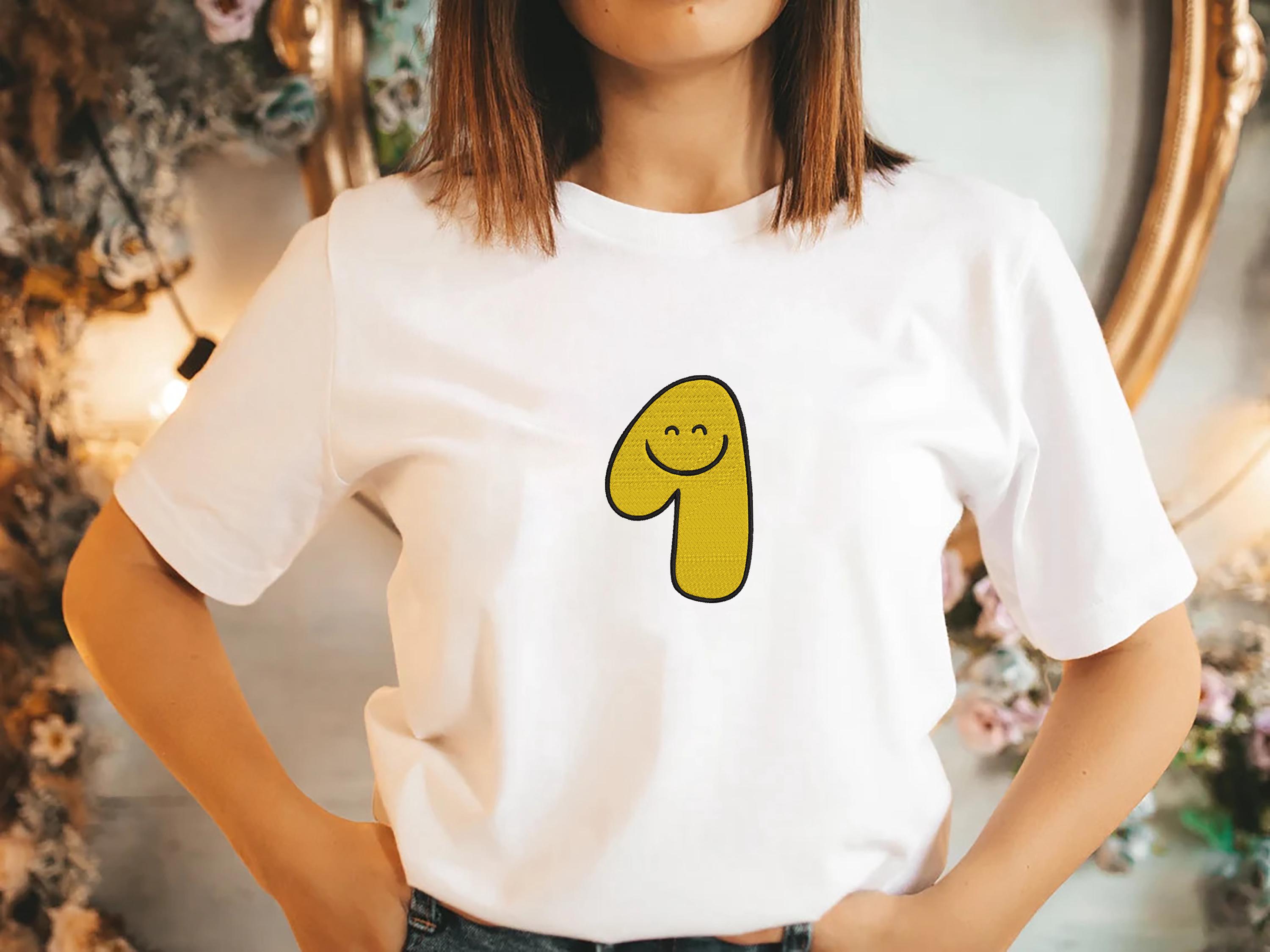 Cute Numbers Embroidery, Smiley Numbers Embroidery Design, Counting ...
