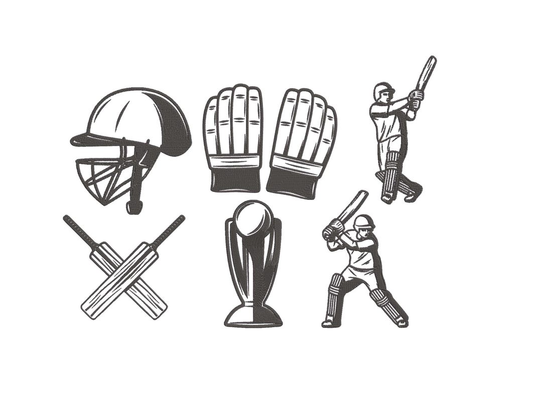 Cricket Bundle Embroidery Design, Cricketer Embroidery Design, Sports ...