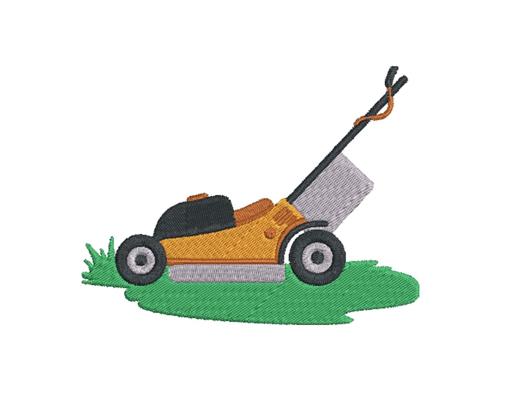 Lawn Mower Machine Embroidery Design, Gardening Embroidery Designs ...