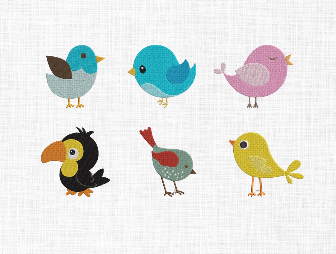 Little Birds Embroidery Design Bundle, Cute Machine Embroidery (digital ...