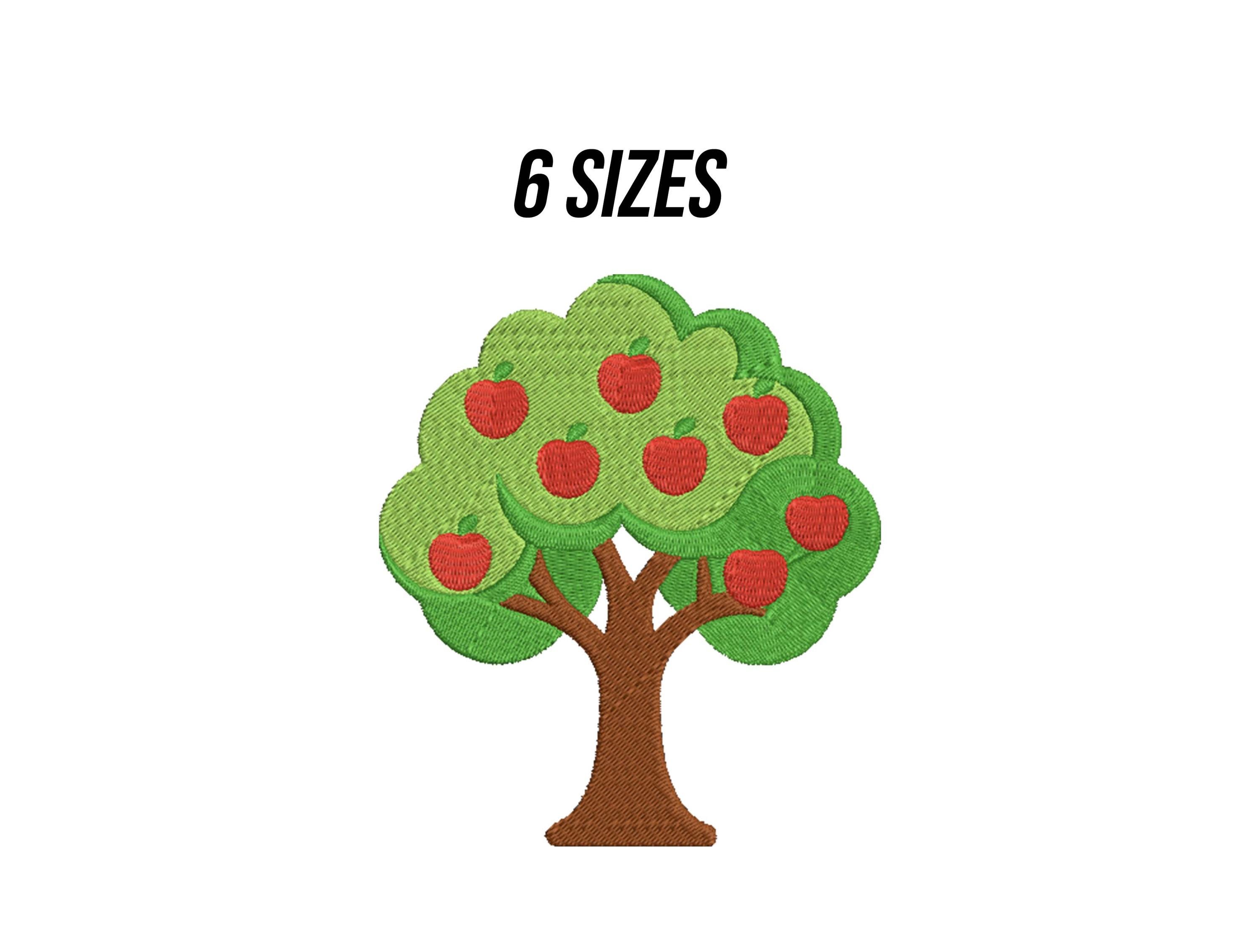 Apple Tree Embroidery Design, Fruit Machine Embroidery, Nature Scene ...