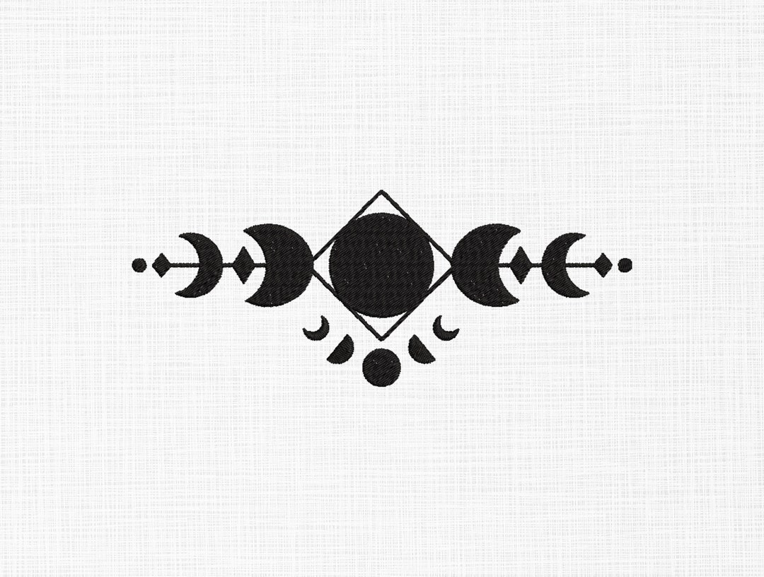 Moon Phases Embroidery Design Moon Embroidery Design Crescent Moon ...