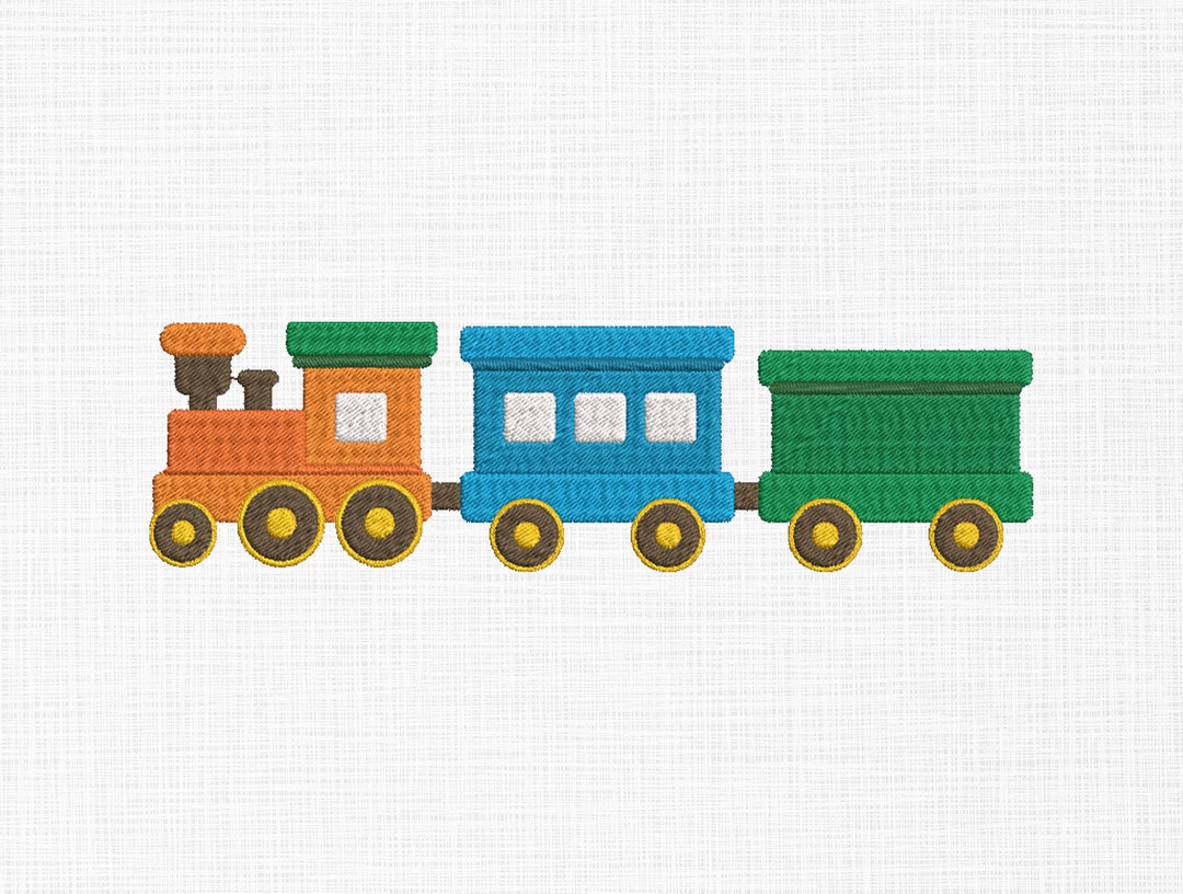 Train Embroidery Design Steam Train Embroidery Design Mini Train ...