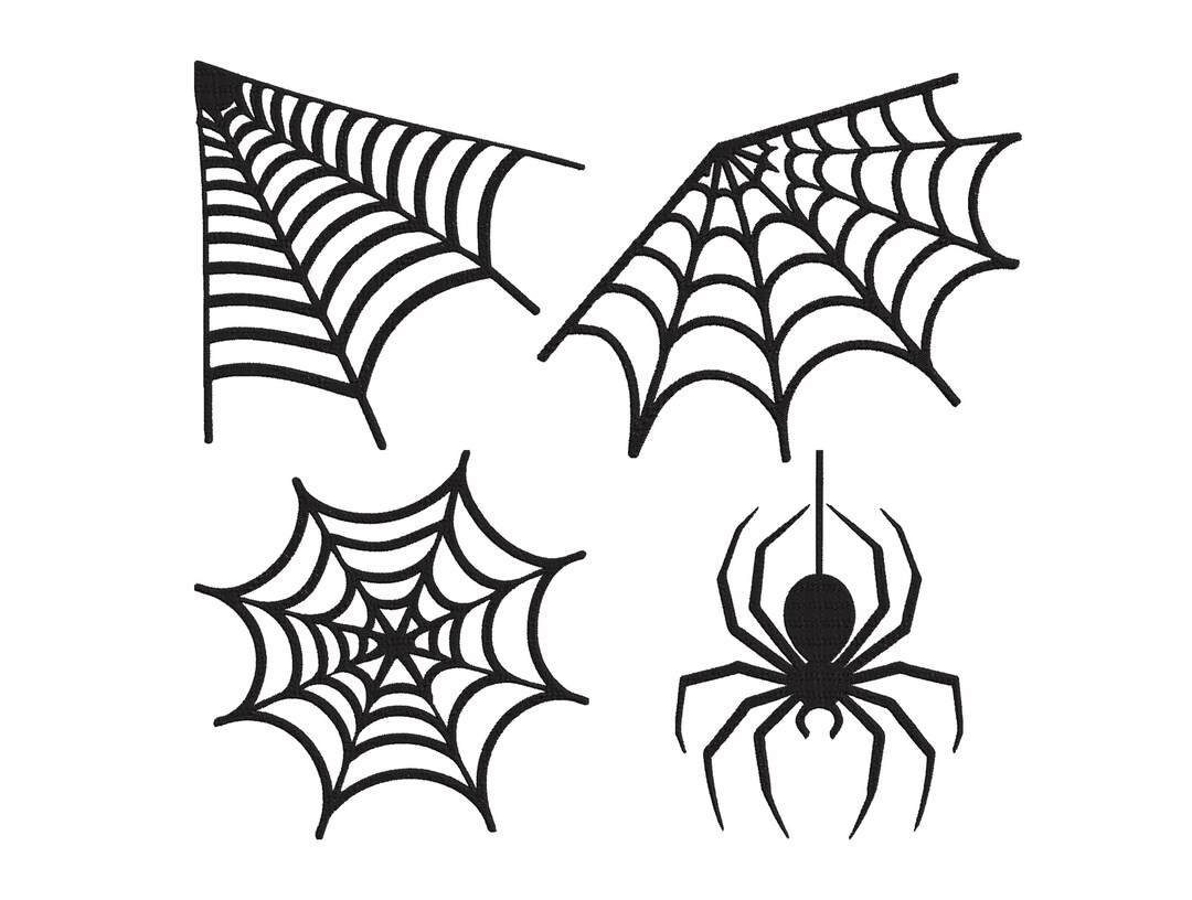 Spider Web Embroidery Design -spider Design Files -spider Silhouette ...