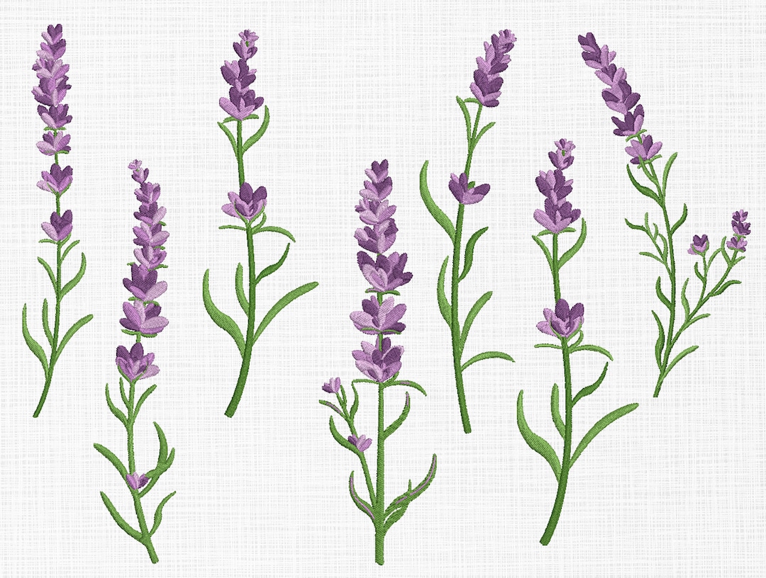 Lavender Flower Bundle Embroidery Design Lavender Flower Embroidery ...