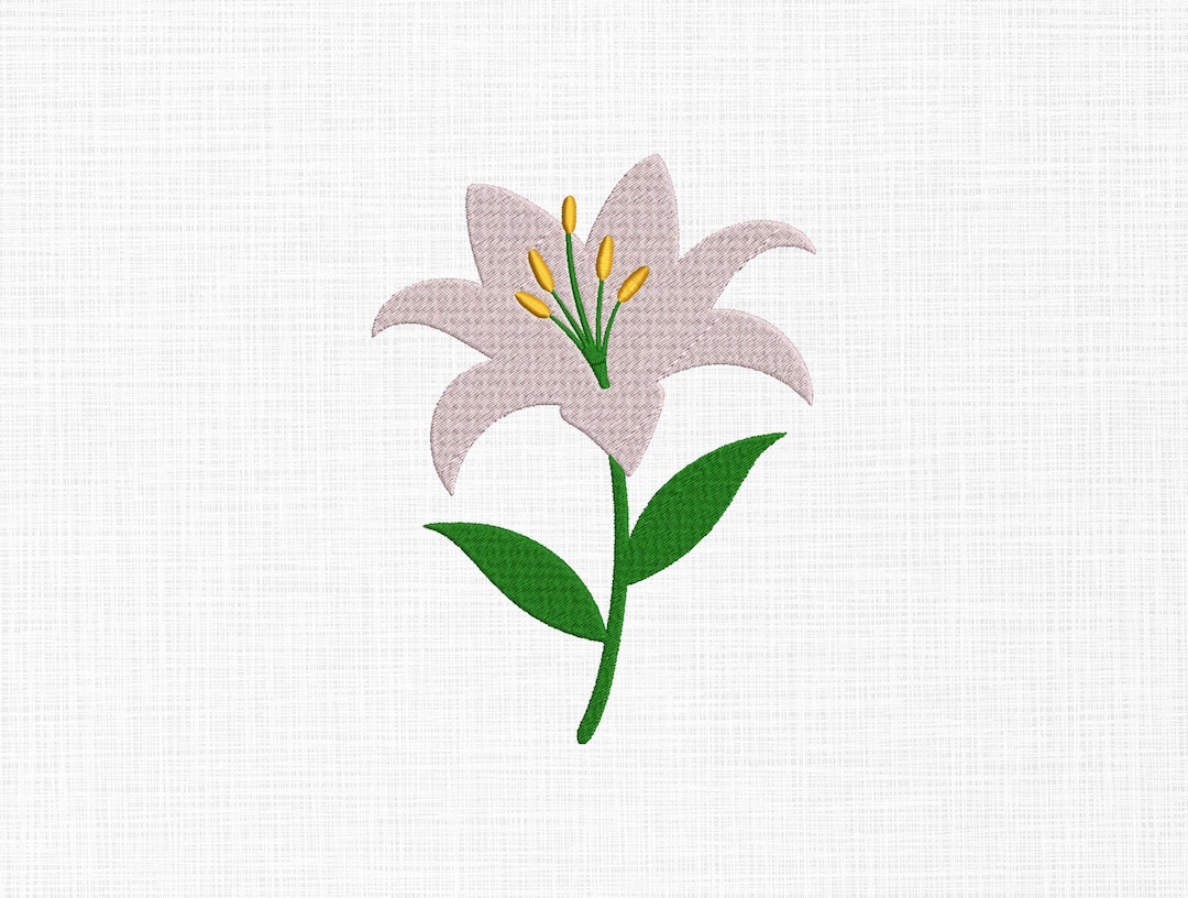 Lily Embroidery Design Flower Embroidery Design Lily Flower Embroidery ...