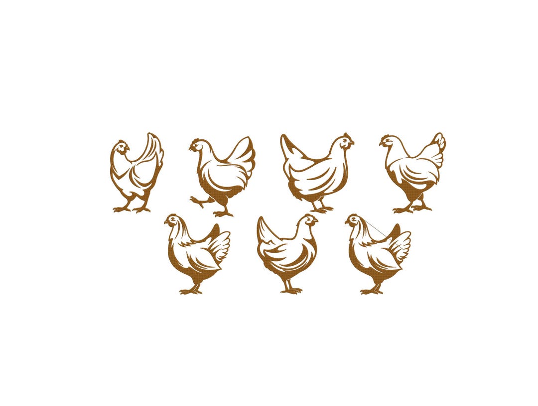 Hen Embroidery Design, Hen Outline Embroidery Design, Hen Applique ...
