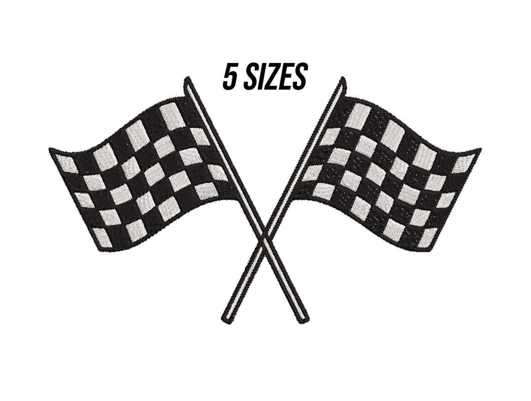 Winning Flags Embroidery Design, Checkered Flags Embroidery Design ...
