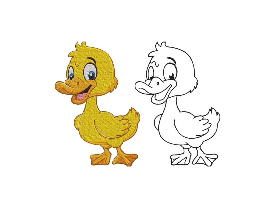 Duck Embroidery Design - Cute Baby Duck Design Files - Mini Duck ...