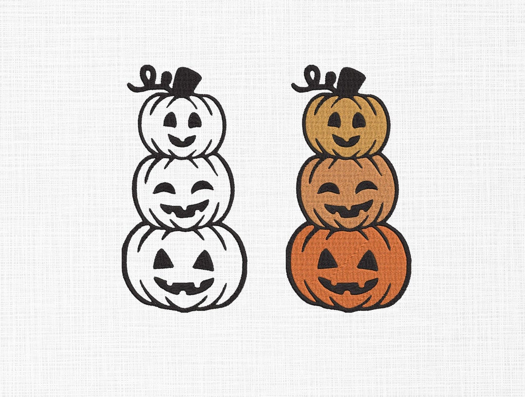 Cute Pumpkins Embroidery Design Halloween Pumpkin Embroidery Design ...