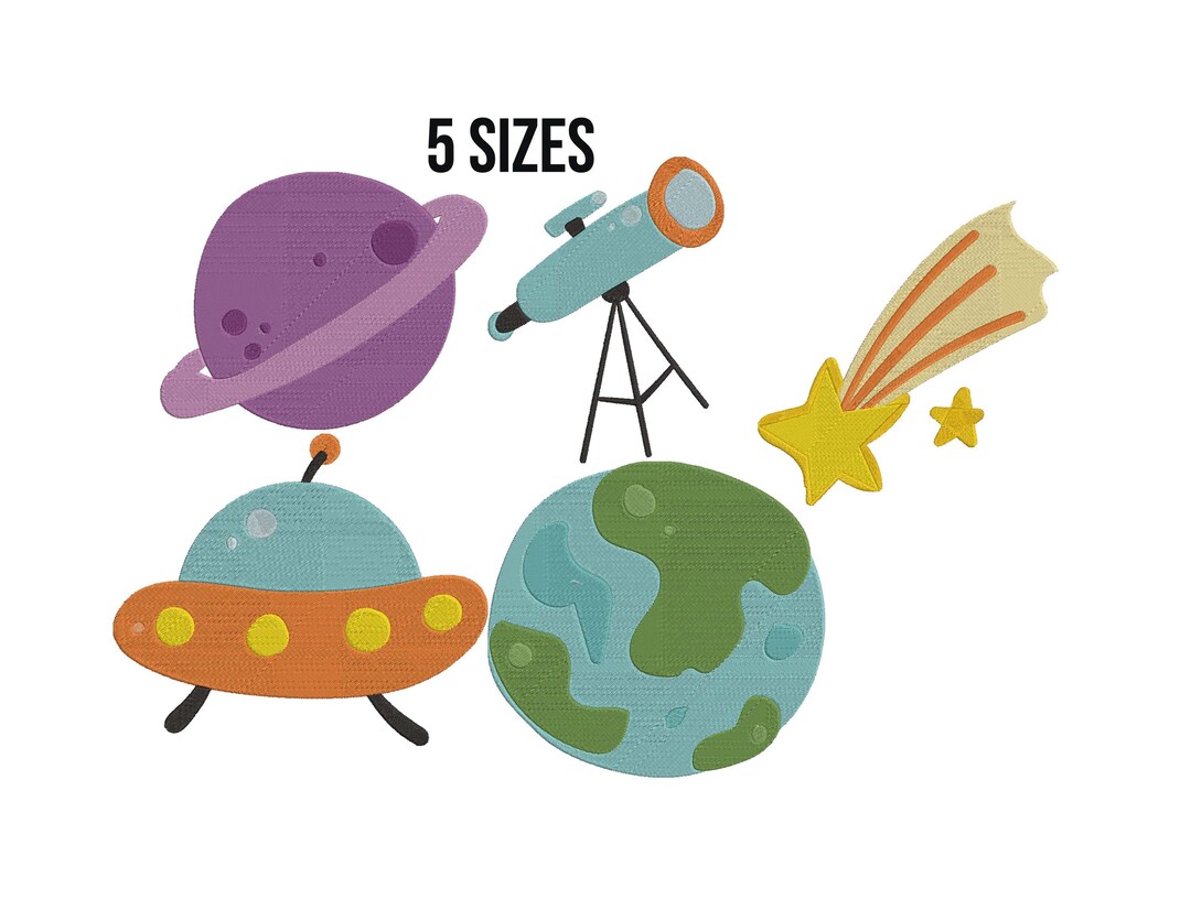 Outer Space Embroidery Design, Universe Machine Embroidery Design ...