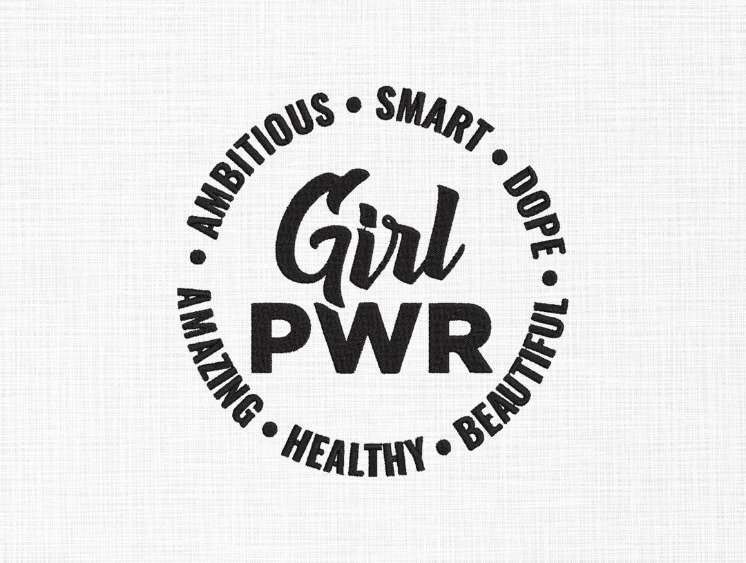 Girl Power Embroidery Design Women's Day Embroidery Design Positive ...