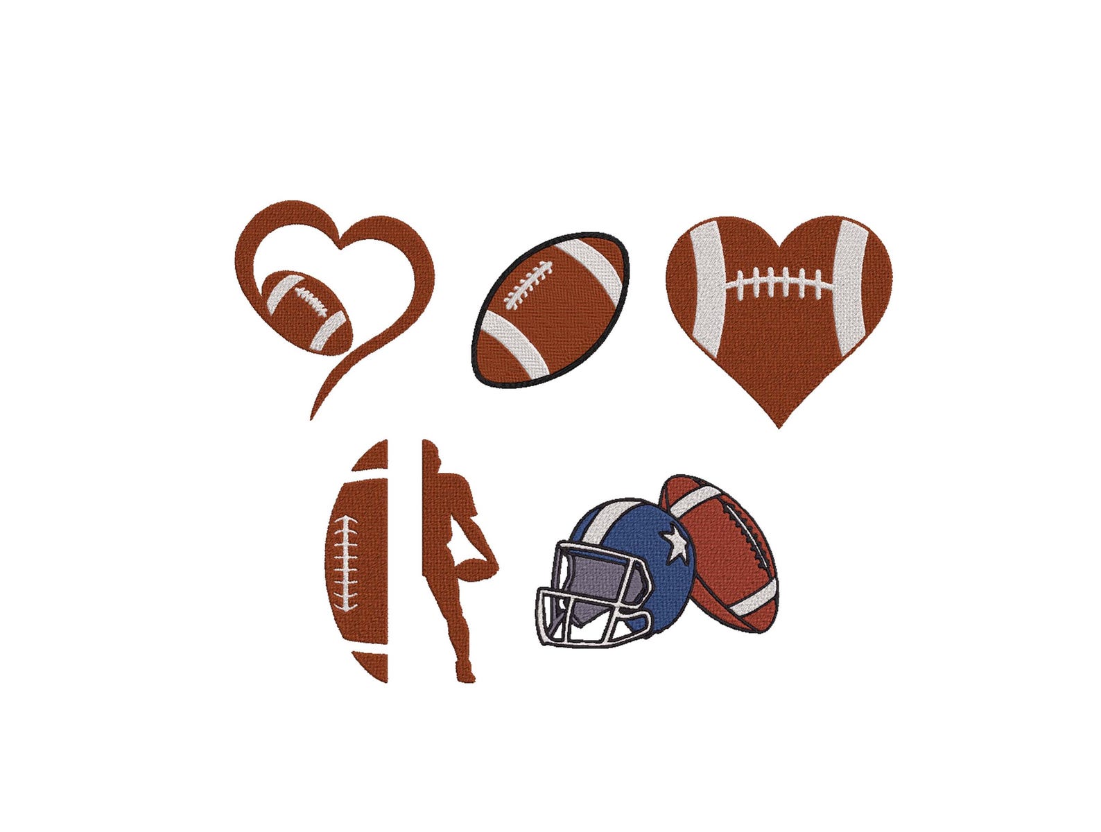 Football Embroidery Design, Heart Embroidery, Love Football Machine ...