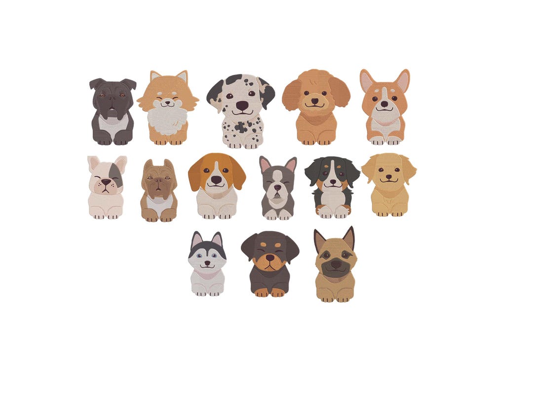 Bundle of Dog Embroidery Design, Animal Embroidery Files, Dog Breed ...