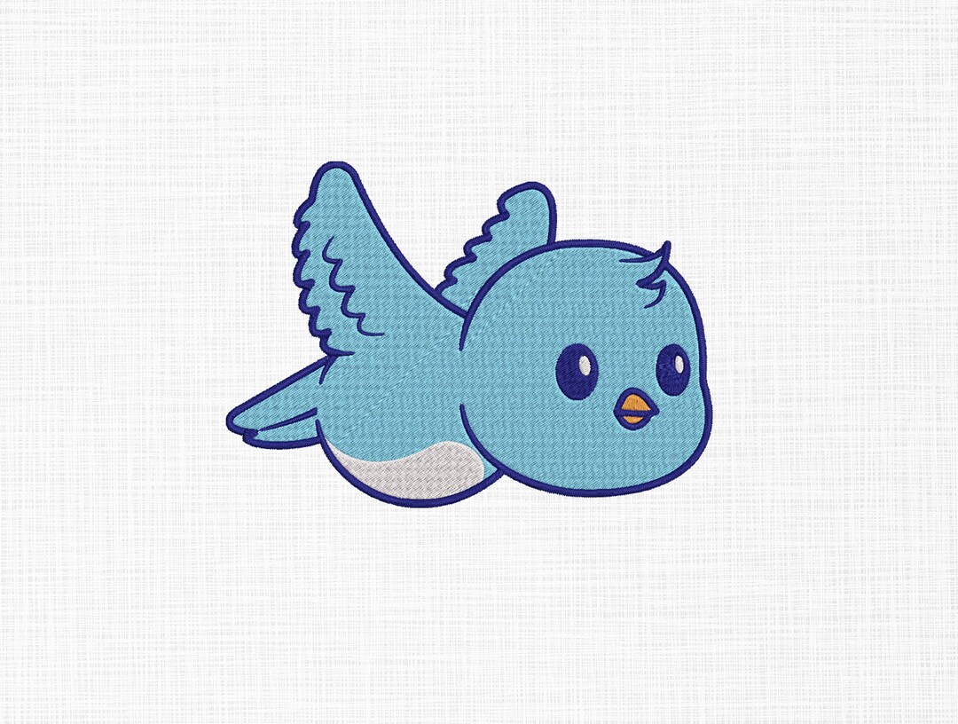 Bird Embroidery Design, Cute Bird Embroidery Files, Blue Bird ...