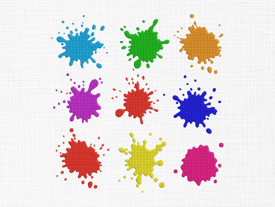 Paint Splatter Embroidery Design Paint Splash Embroidery Design Splash ...