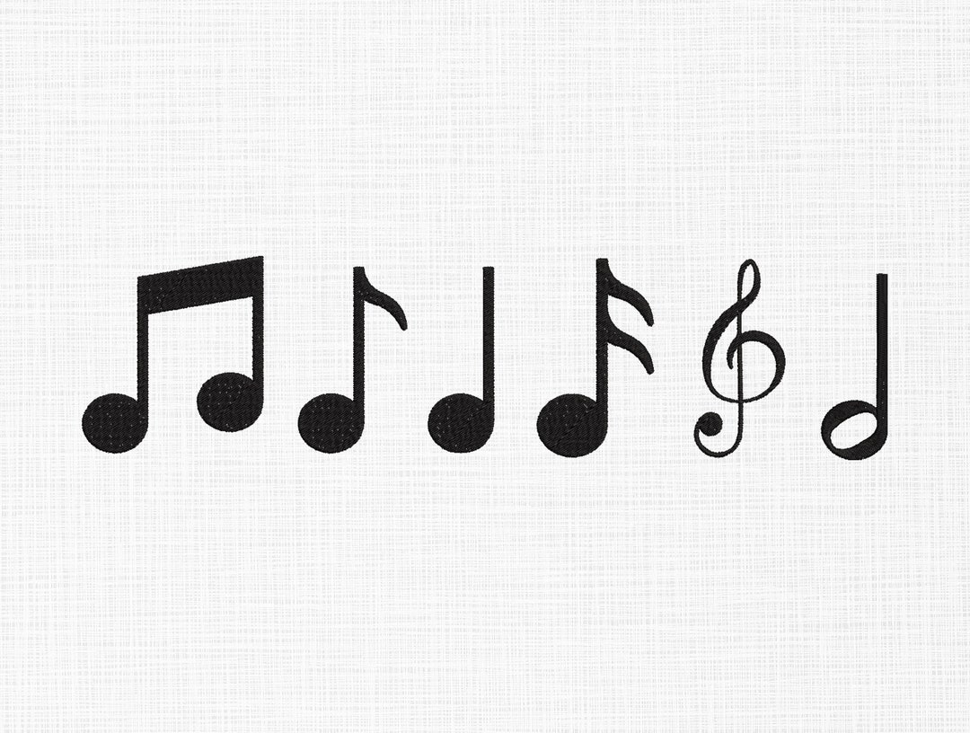 Music Notes Bundle Embroidery Design Music Signs Embroidery Design ...