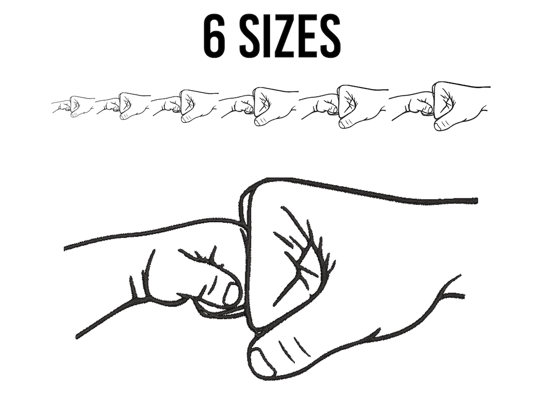 Children and Adults Fist Bump Embroidery Design - Baby Hand and Dad ...
