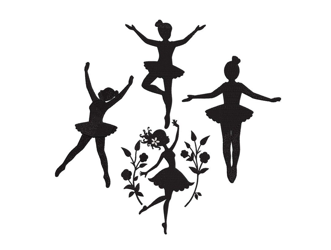 Elegant Ballerina Bundle Embroidery Design, Ballerina Dancing Machine ...