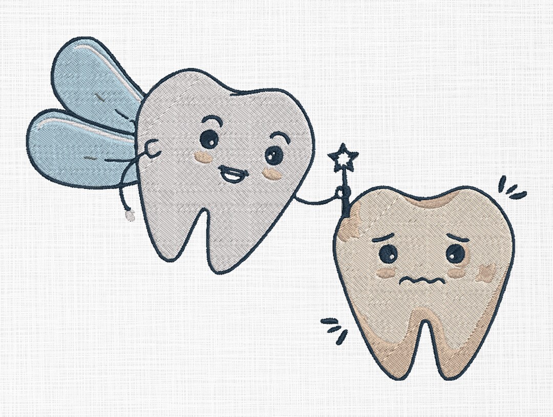 Tooth Fairy Embroidery Design Tooth Embroidery Design Kids Embroidery ...