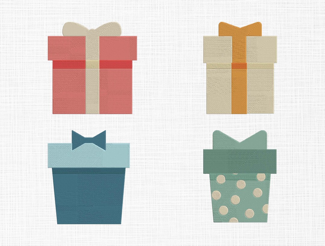 Presents Box Machine Embroidery Design, Machine Embroidery Birthday ...
