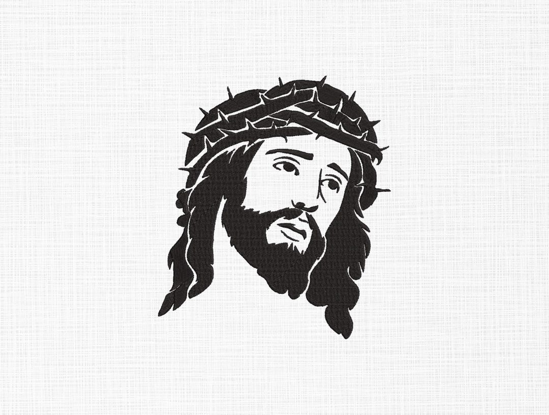 Jesus Face Embroidery Design Jesus Embroidery Design Christian ...