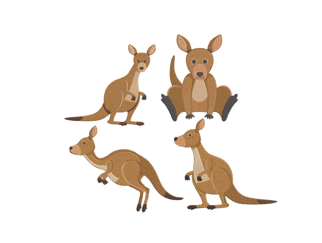 Kangaroo Bundle Embroidery Designs, Kangaroo Machine Embroidery File ...